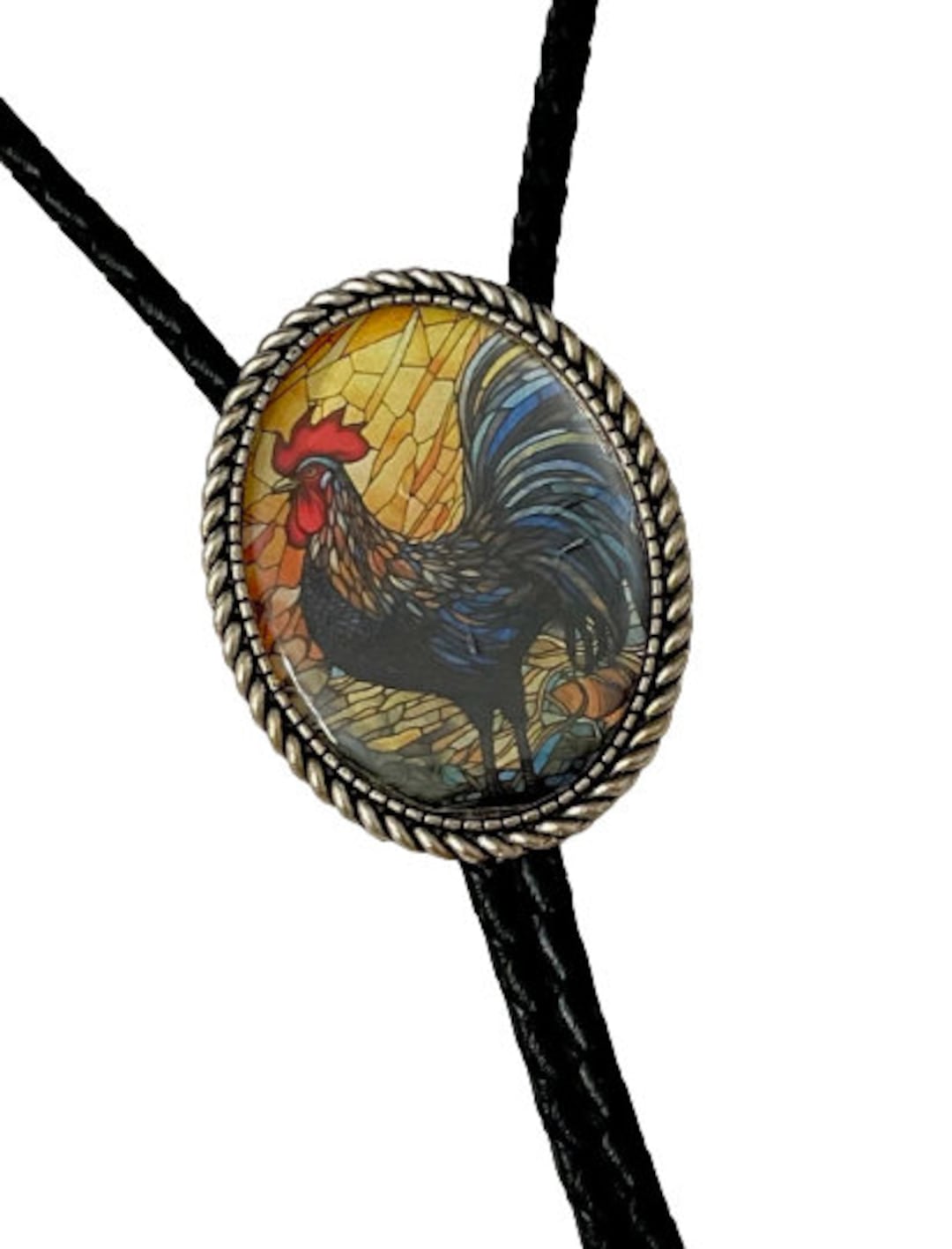 Rooster Bolo Tie - Personalized Cord Color ,length , and Tips - Etsy