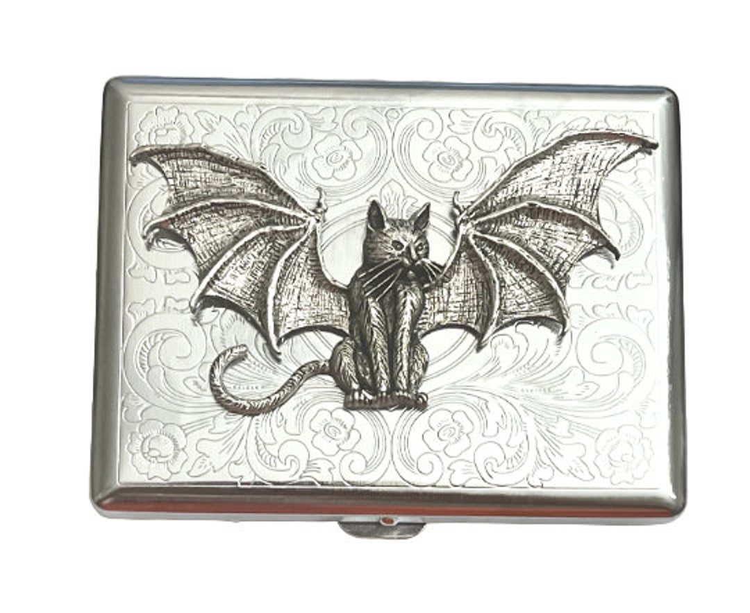 Stainless Steel Cat Bat Cigarette Case Business Card ID Holder /T24 - Etsy