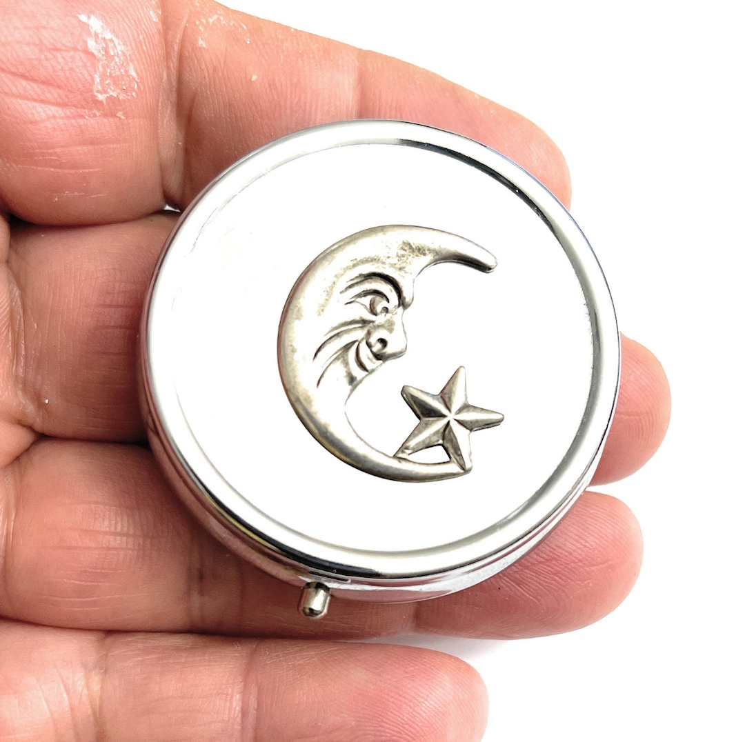 Rare Celestial Moon Star Compartment Pill Box Container / T18 - Etsy