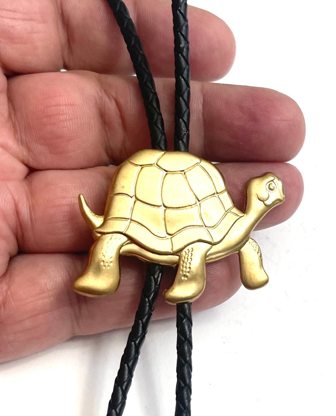 Amazing Brass Stamping Turtle Bolo Tie - Personalized Cord Color ...