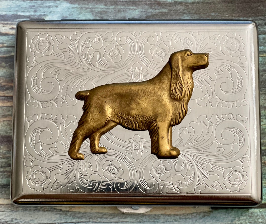 Amazing Stainless Steel Golden Retriever Dog Cigarette Box Case Top ...