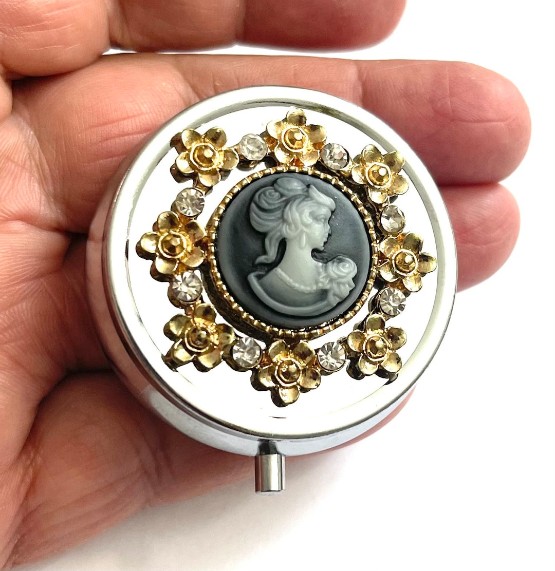 Cameo Compartment Pill Box Pill Case Container - Etsy