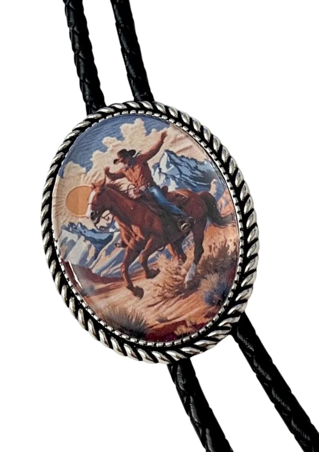 Western Cowboy Bolo Tie - Personalized Cord Color ,length , and Tips ...