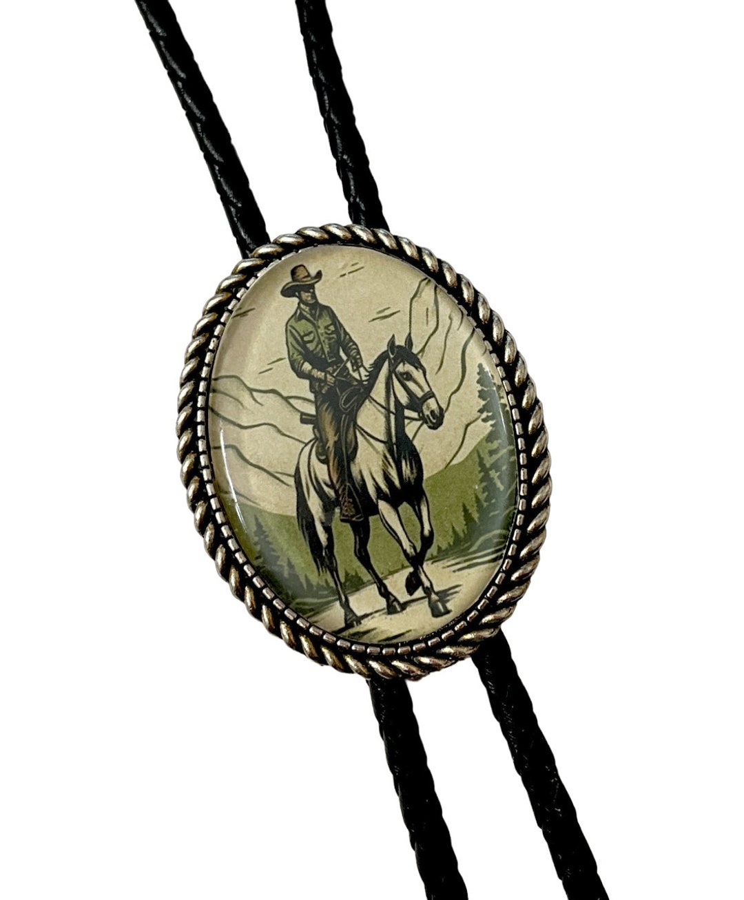 Western Cowboy Bolo Tie - Personalized Cord Color ,length , and Tips ...