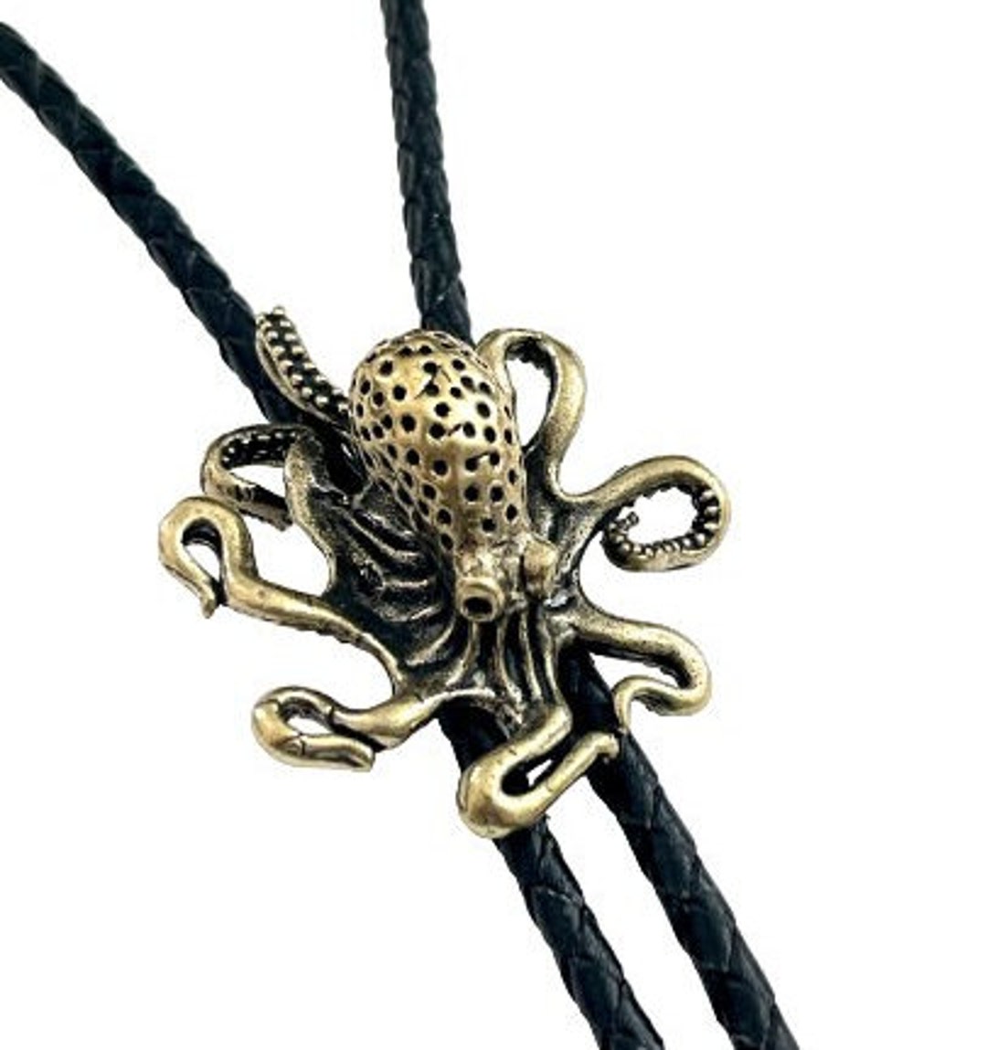 Octopus Bolo Tie - Personalized Cord Color ,length , and Tips /T21 - Etsy