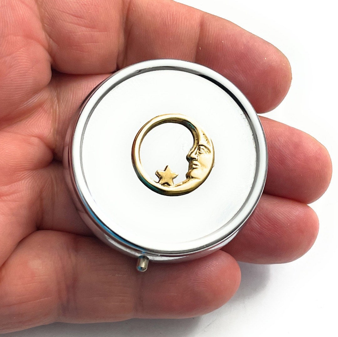Moon and Star Compartment Pill Box Pill Case Container / P63 - Etsy