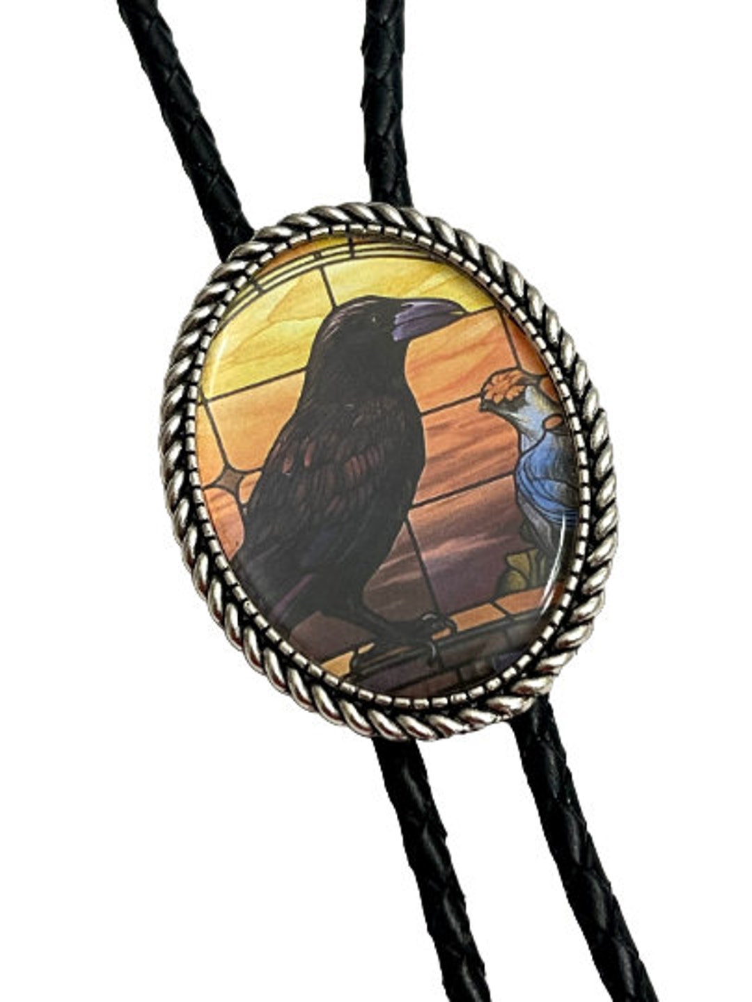 Handmade Amazing Crow Raven Bolo Tie Personalized Cord Color , Length ...