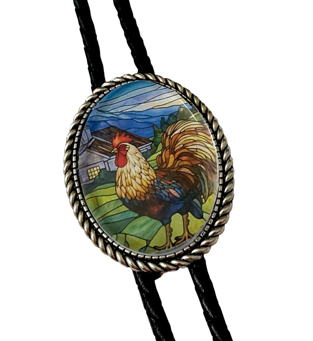 ROOSTER Bolo Tie - Personalized Cord Color ,length , and Tips /A4 - Etsy