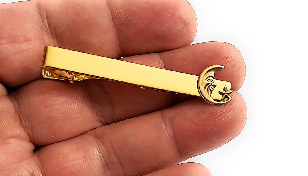 CELESTIAL MOON and STAR Tie Clip Pins, Tie Bar / P02 - Etsy