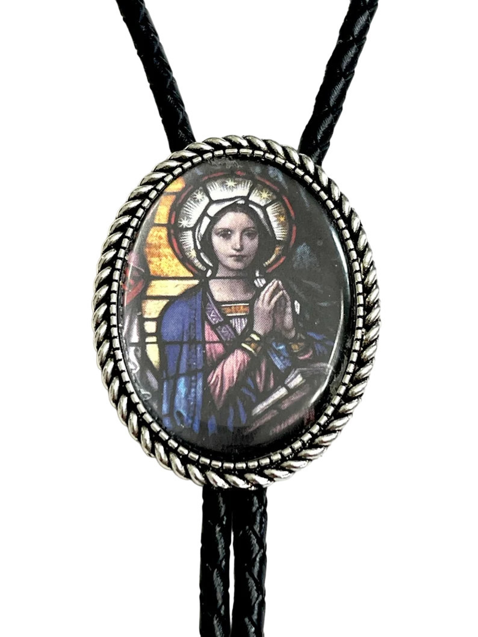 Mary - Virgin Mary Catholic Bolo Tie - Personalized Cord Color , Length ...