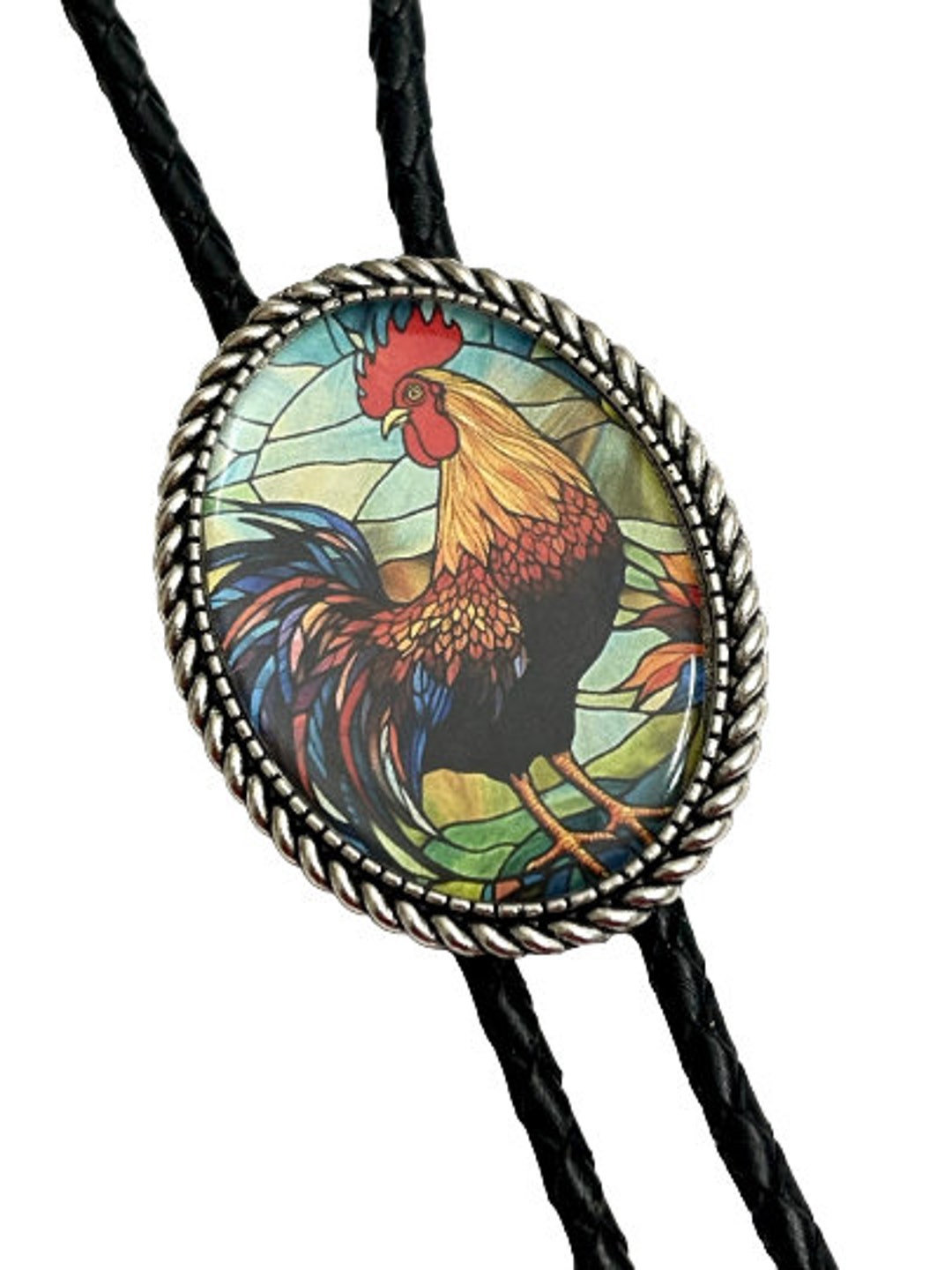 Handmade Amazing Rooster Bolo Tie Personalized Cord Color , Length ...