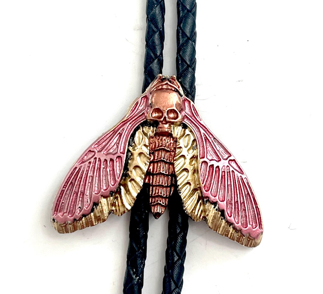 Deaths Head Moth Bolo Tie - Personalized Cord Color , Length , and Tips ...