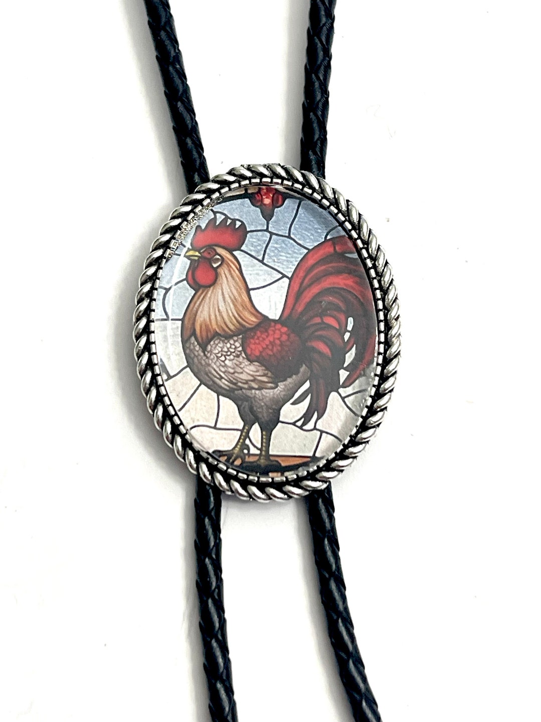Rooster Bolo Tie - Personalized Cord Color ,length , and Tips - Etsy