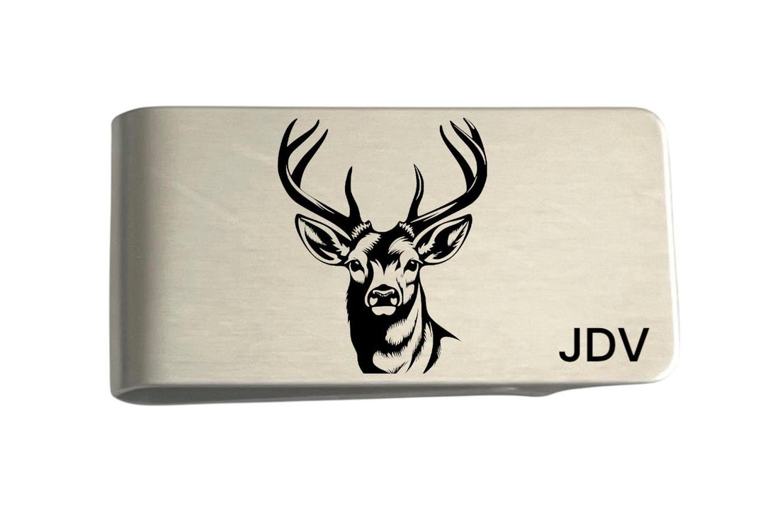 Stainless Steel Laser Engraved DEER Money Clip Add Your Personalized ...