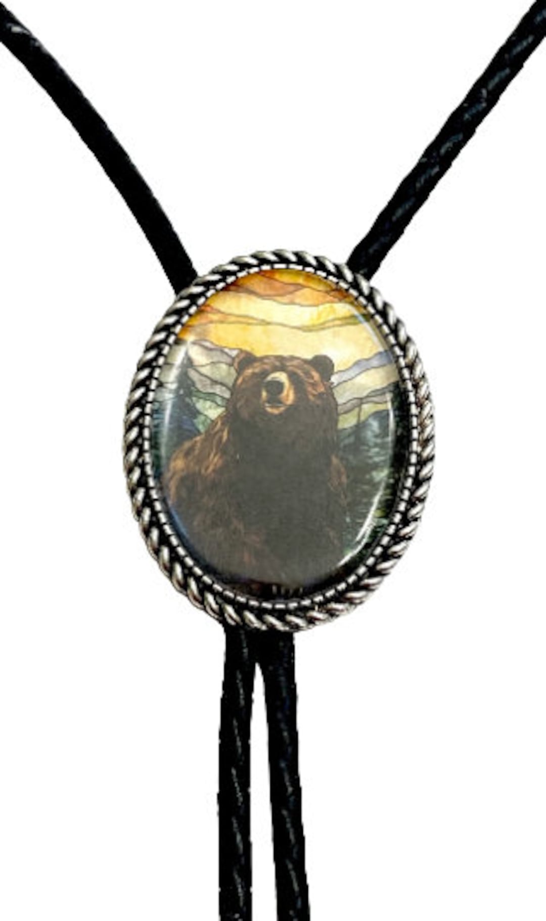 Bear Bolo Tie - Personalized Cord Color ,length , and Tips /A03 - Etsy