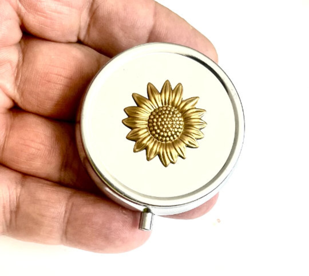 SUNFLOWER Compartment Pill Box Pill Case Container/ P38 - Etsy