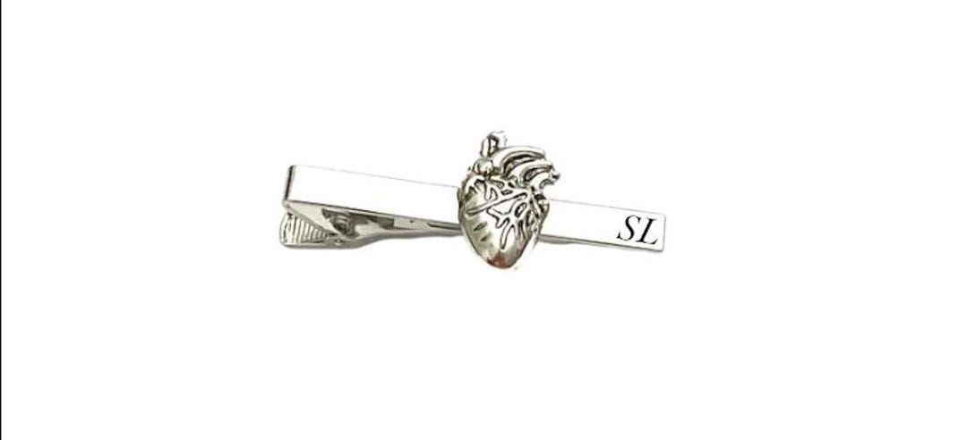 HEART Tie Clip Free Engraved Tie Clip ,personalized Tie Clip Custom Tie ...