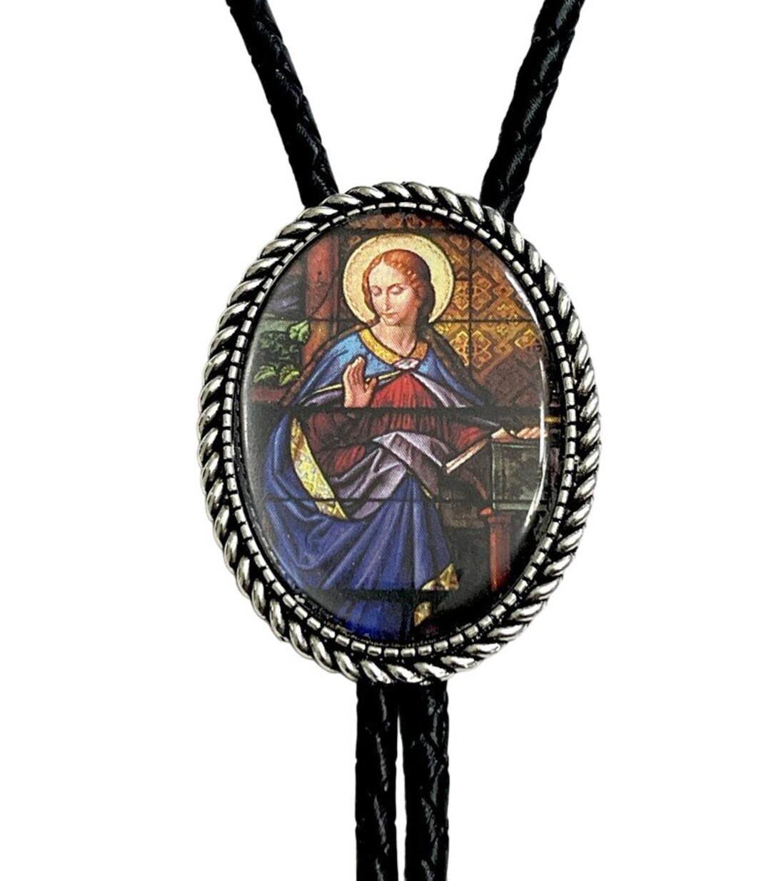 Mary - Virgin Mary Catholic Bolo Tie - Personalized Cord Color , Length ...