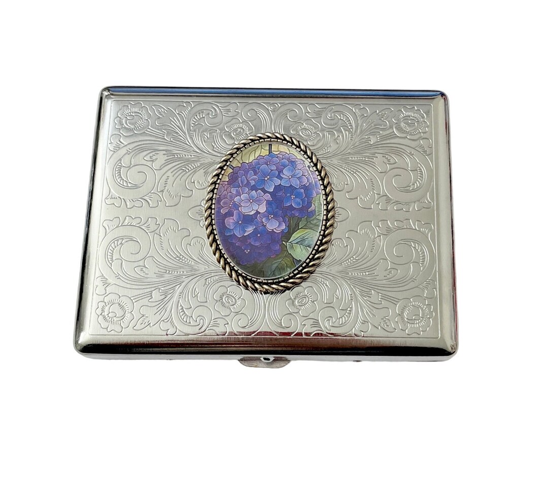 Stainless Steel FLOWER Cigarette Case Business Card ID Holder /FL7 - Etsy
