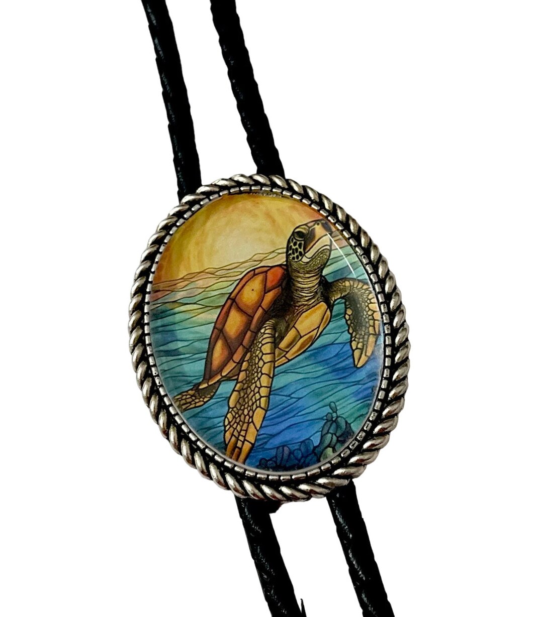 SEA TURTLE Bolo Tie - Personalized Cord Color ,length , and Tips /A05 ...