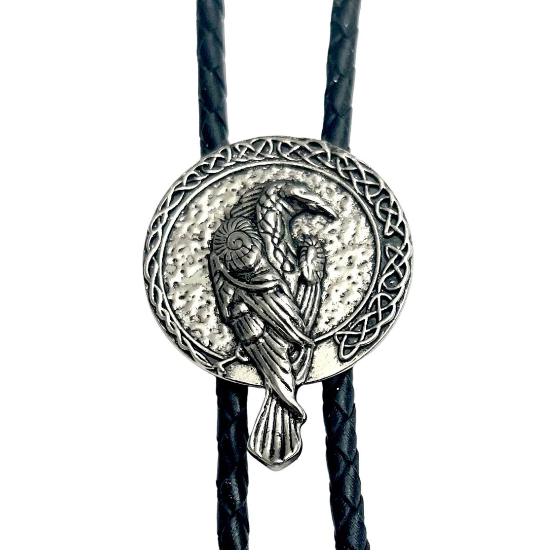 Handmade Amazing Crow Raven Bolo Tie Personalized Cord Color , Length ...