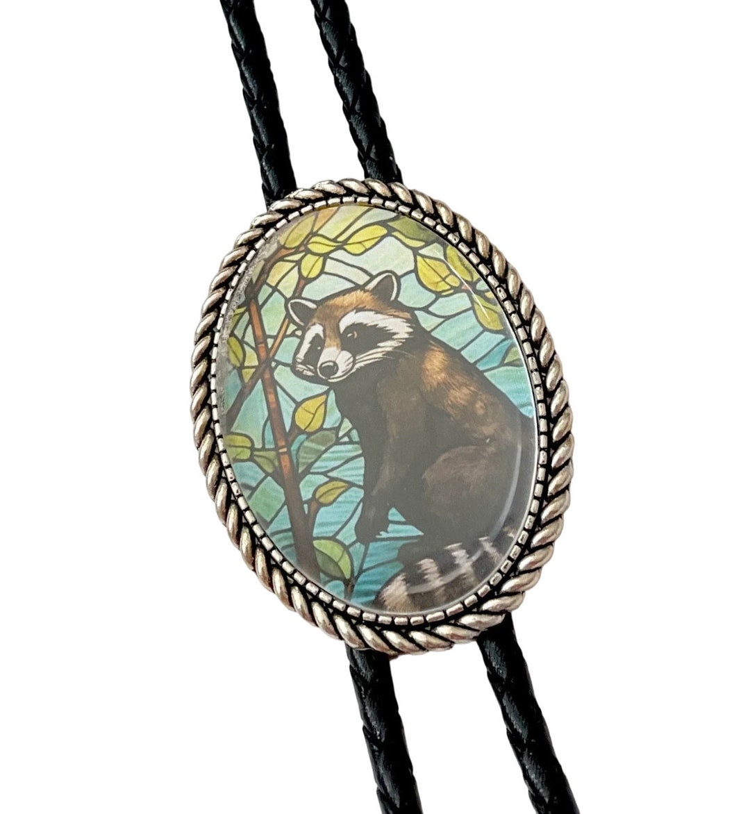 Racoon Bolo Tie - Personalized Cord Color ,length , and Tips /A06 - Etsy
