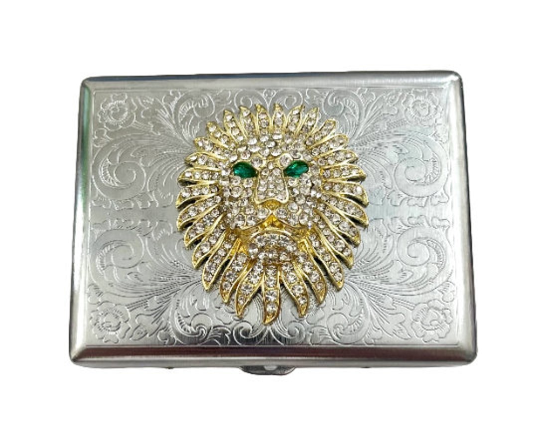Stainless Steel Unique Lion Cigarette Case Business Card ID Holder /T13 ...