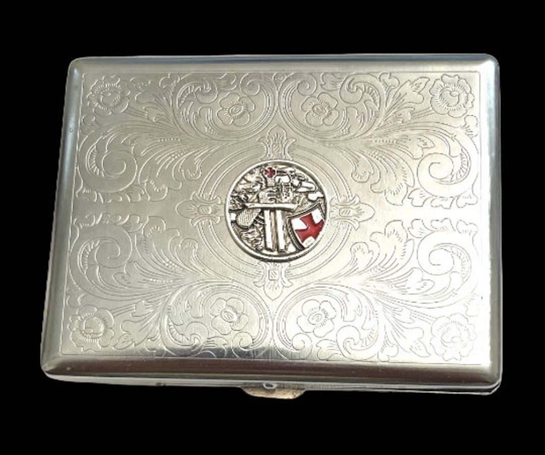Stainless Steel Viking Style Cross Shield Sword Cigarette Case Business ...