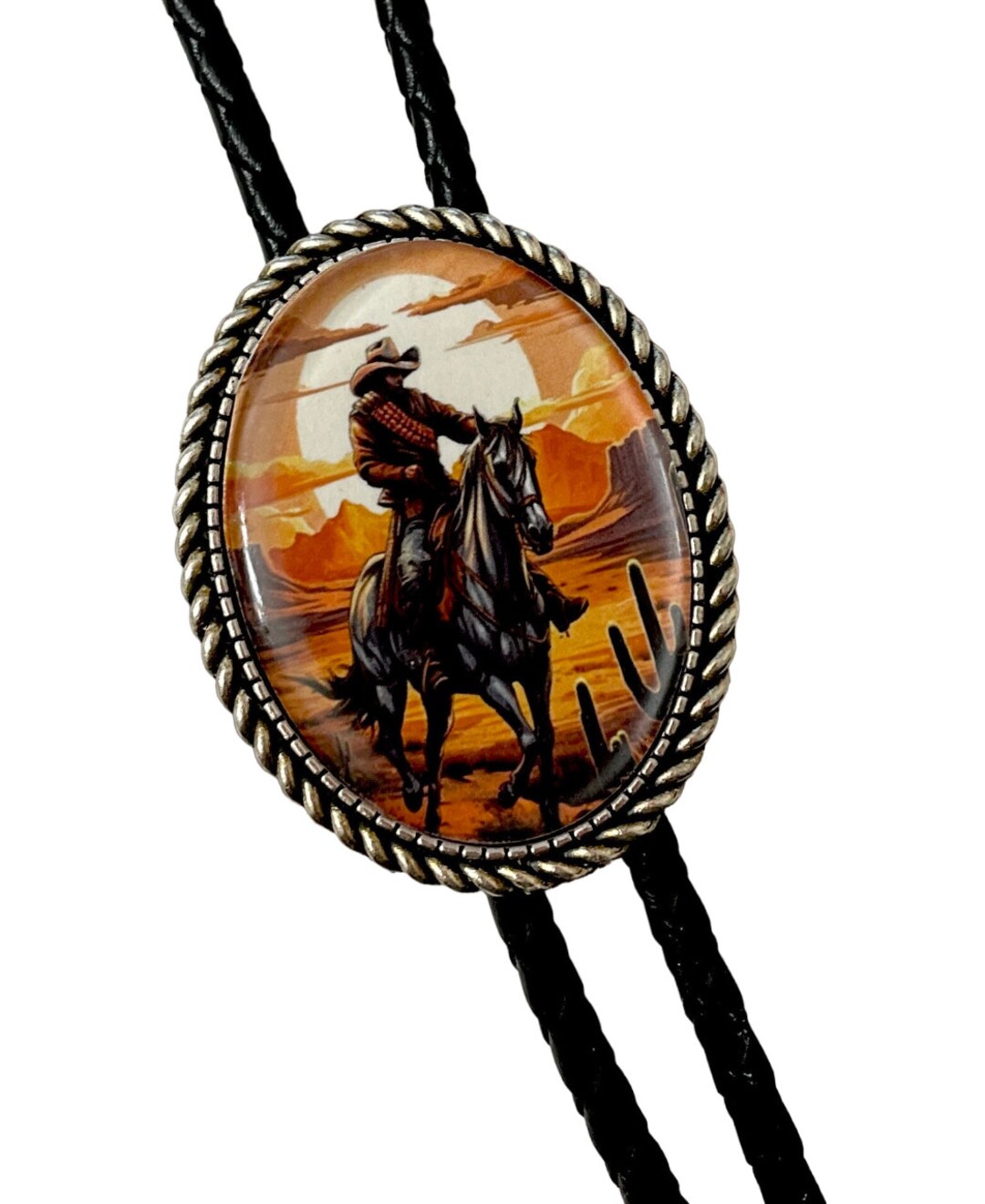 Western Cowboy Bolo Tie - Personalized Cord Color ,length , and Tips ...