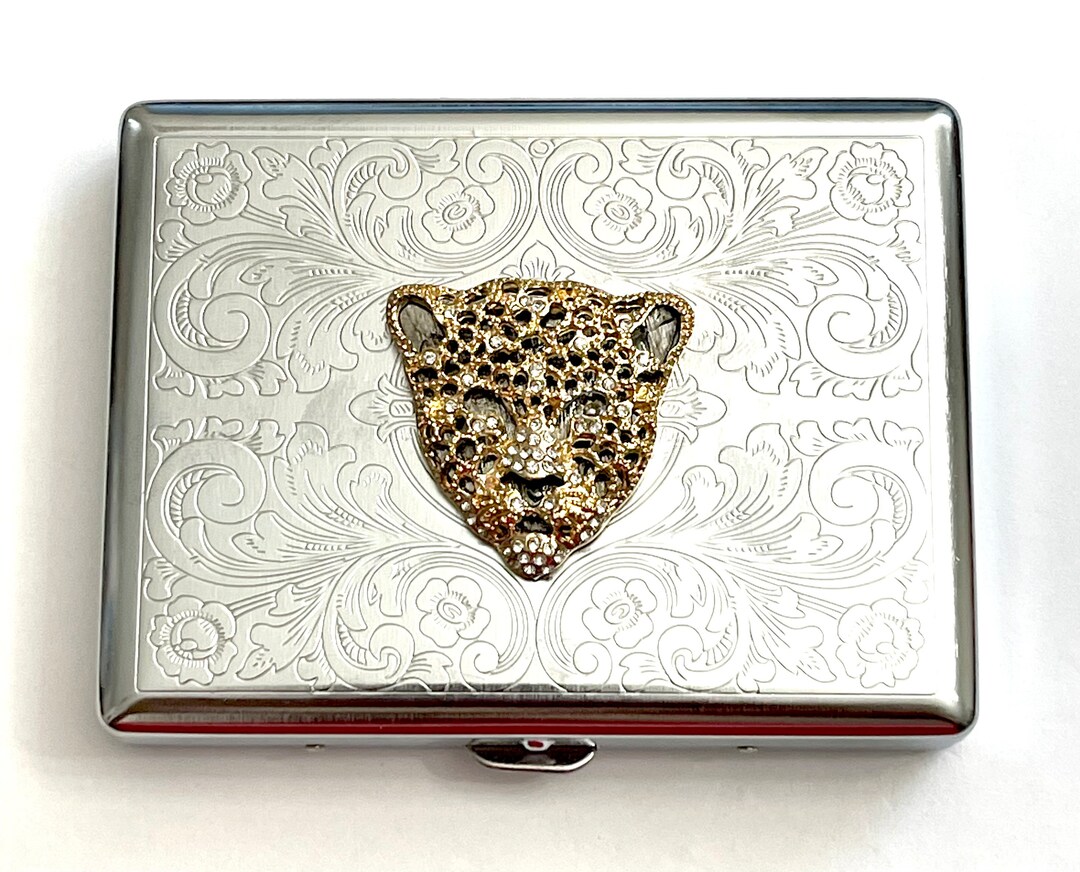 Stainless Steel Tiger Leopard Cigarette Case Business Card ID Holder - Etsy