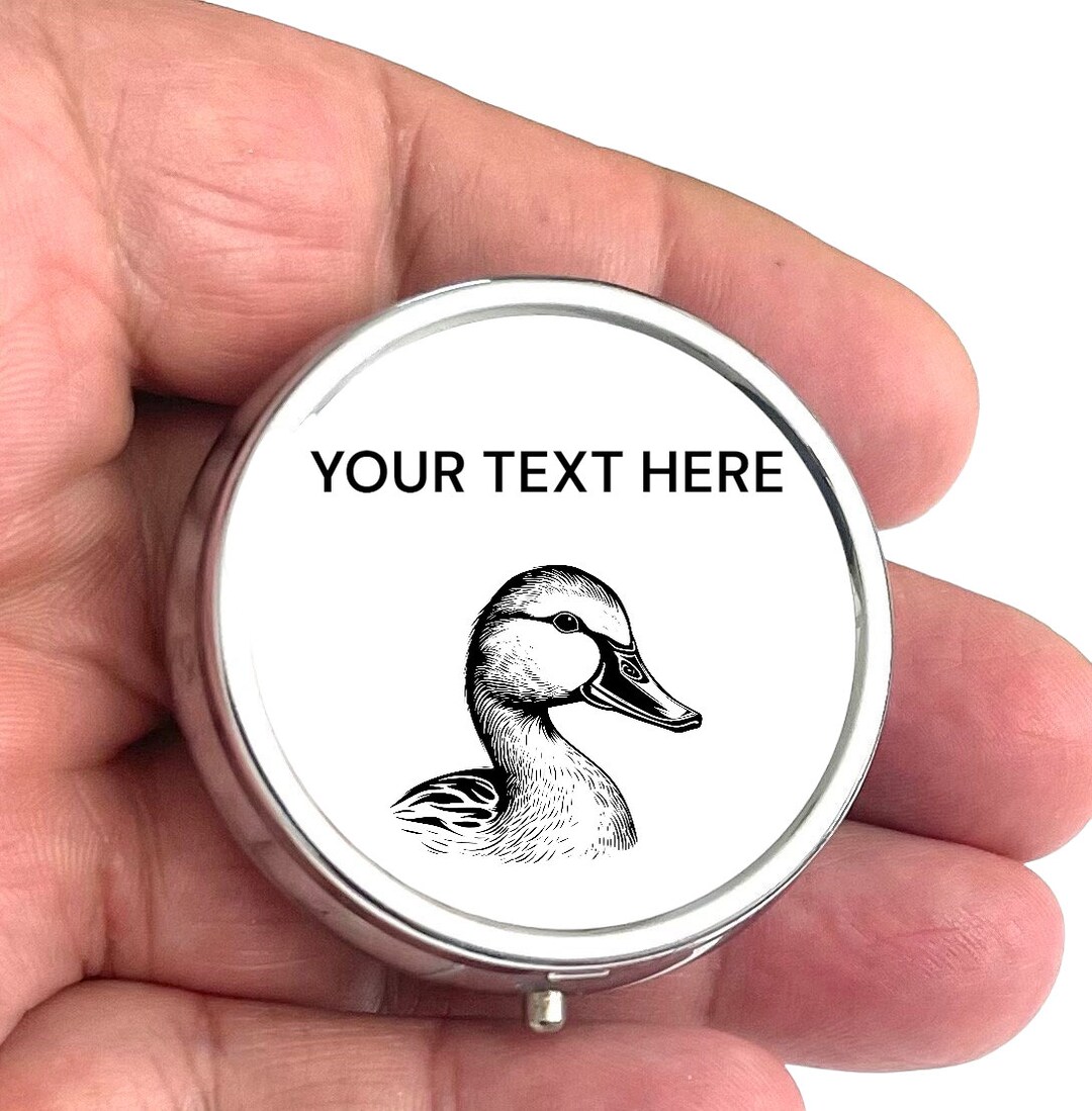 Personalized Lasar Engraved Duck Compartment Pill Box Pill Case ...