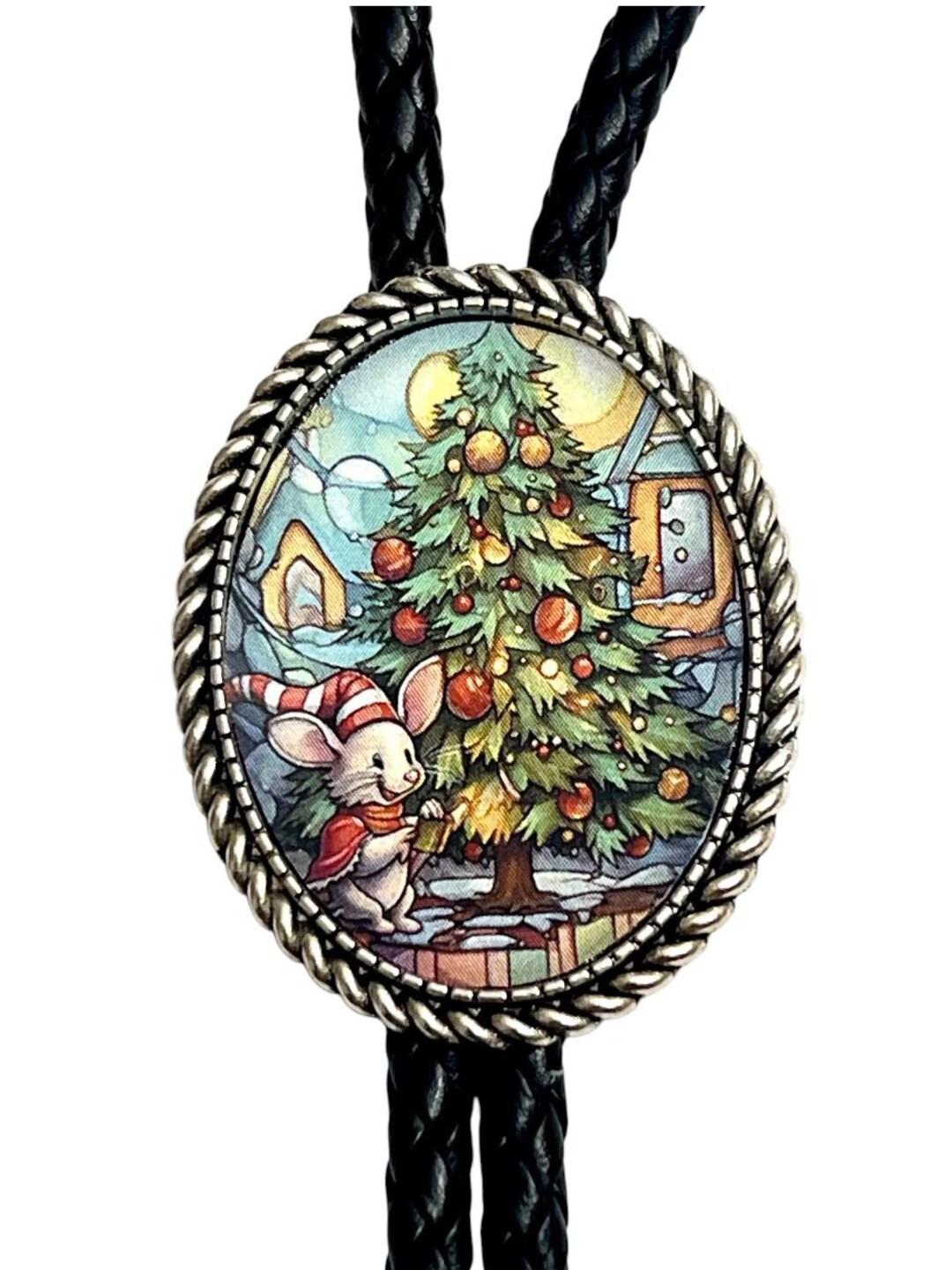 Christmas Tree Bolo Tie - Personalized Cord Color Length , and Tips ...