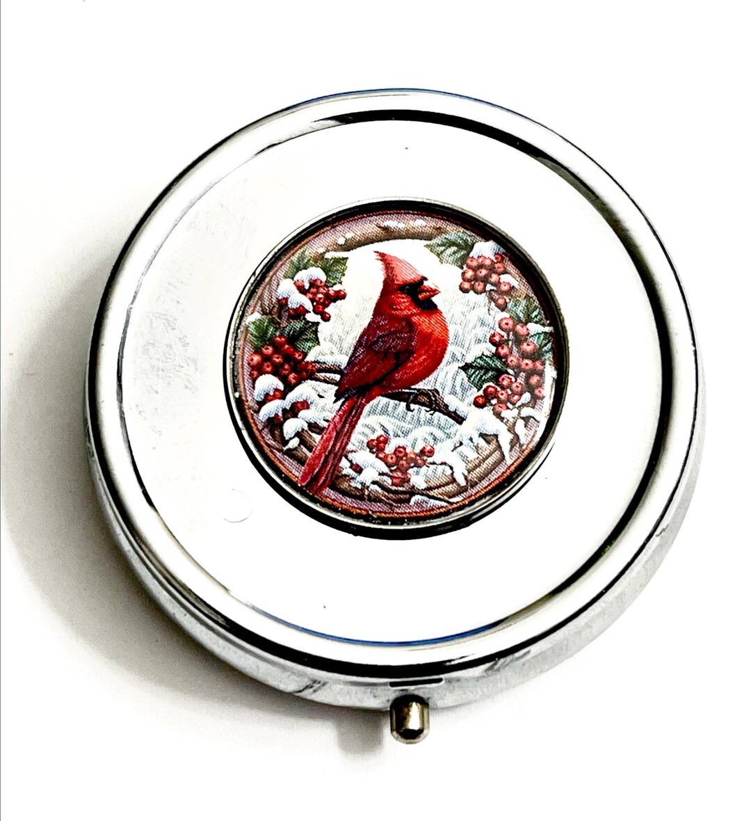 Christmas Cardinal Bird Compartment Pill Box Container - Etsy