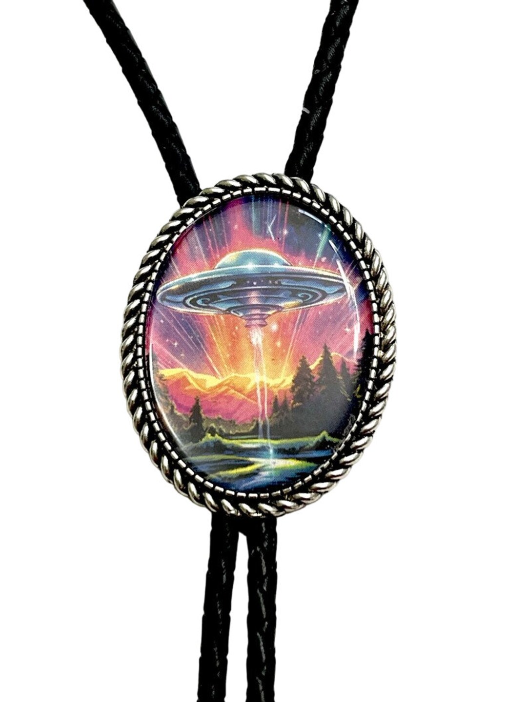 UFO Bolo Tie - Personalized Cord Color ,length , and Tips /SS1 - Etsy