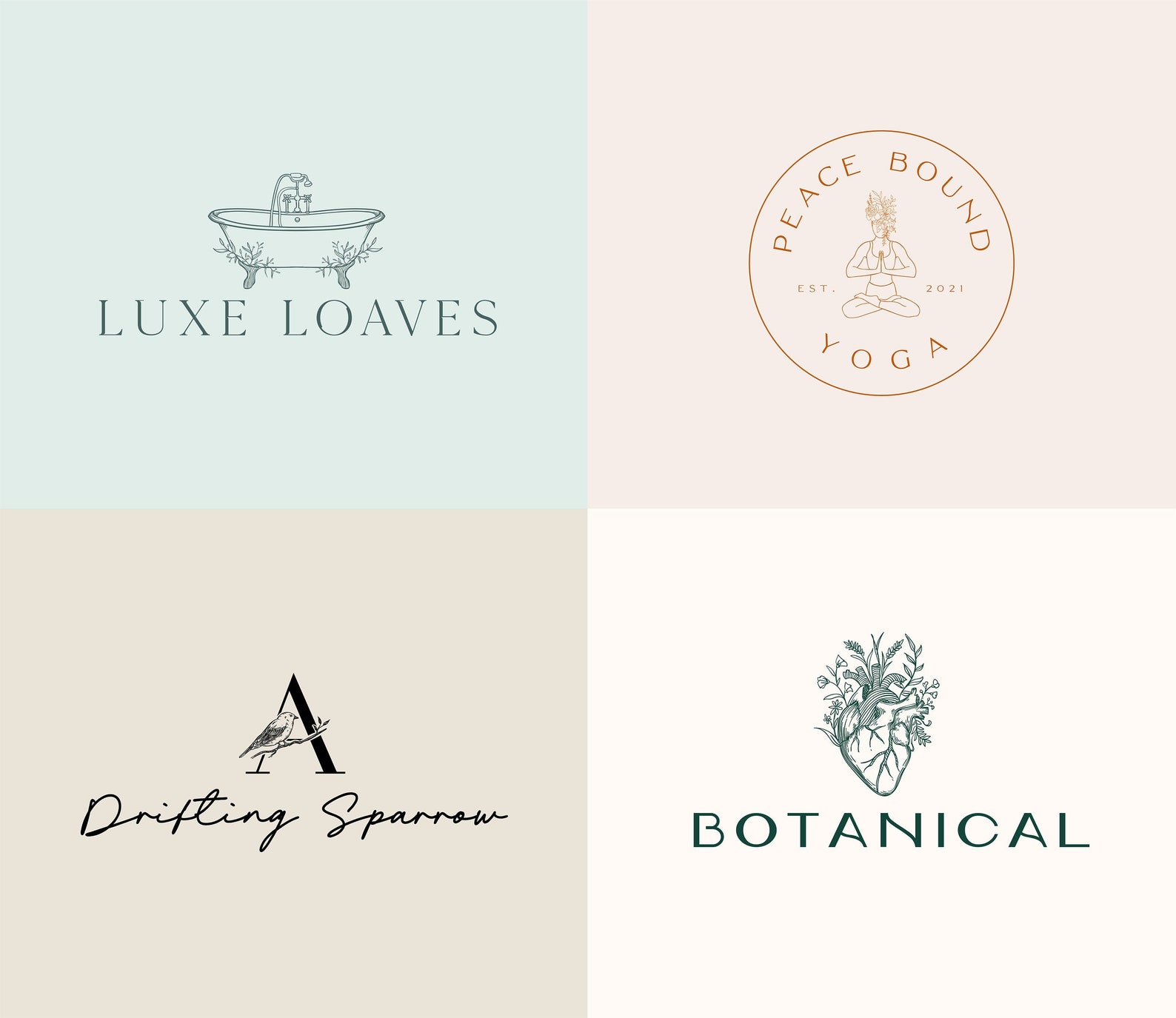 Custom Hand Drawing Logo Design Botanical Logo Floral Logo - Etsy Canada