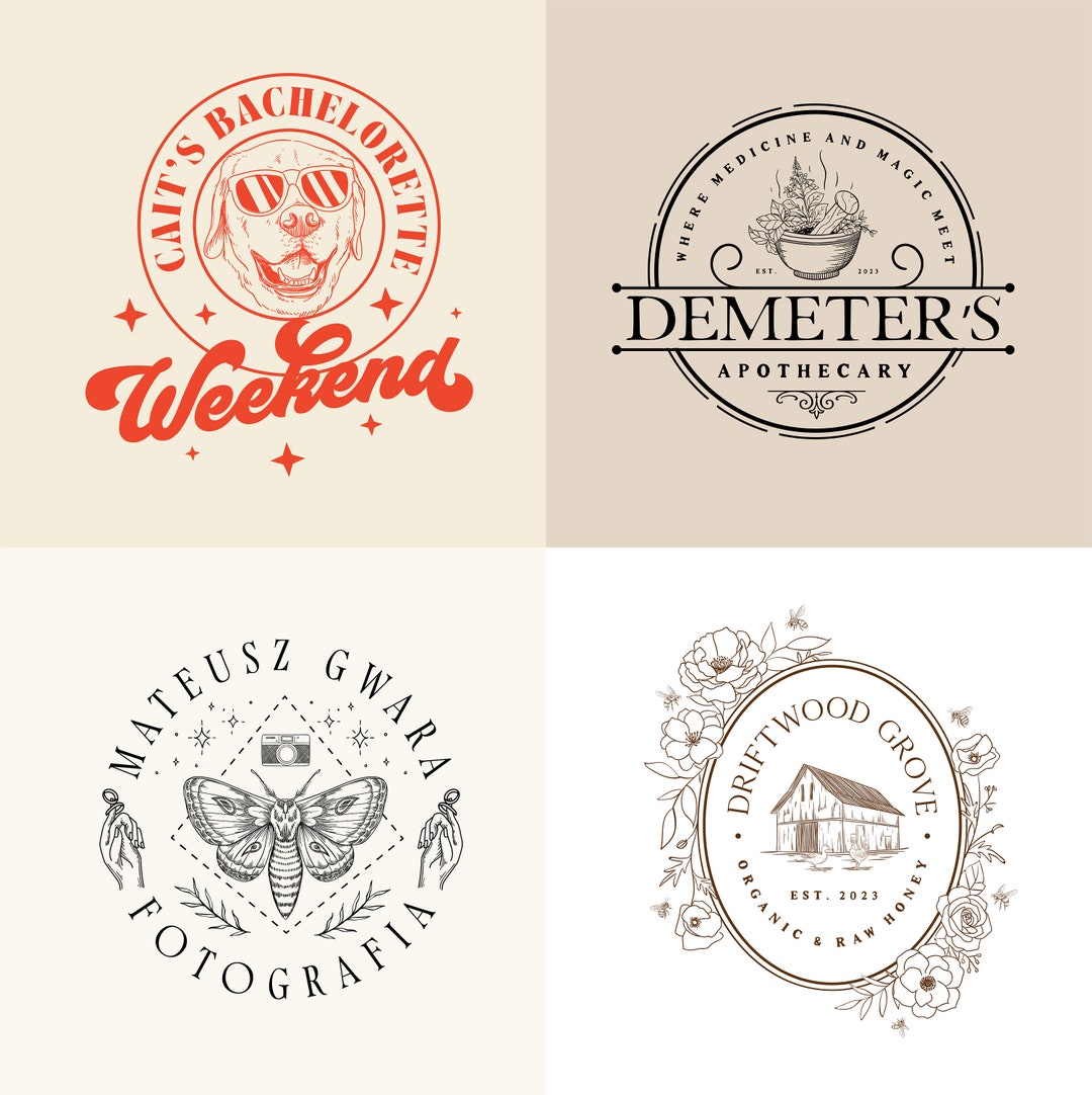 Create Logo Design Business, Custom Logo Design, Stamp Logo, Vintage ...