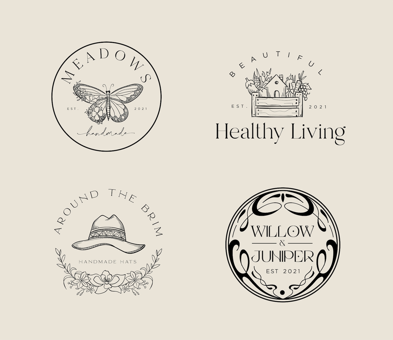 Custom Logo Design for Business Boutique Boho Minimalist - Etsy