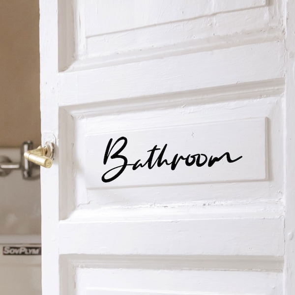 Bathroom Door Decal - Etsy