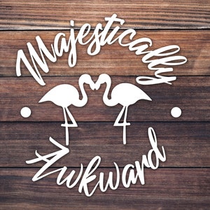 Pink Flamingo Majestically Awkward Vinyl Cup Car Window Decal ...