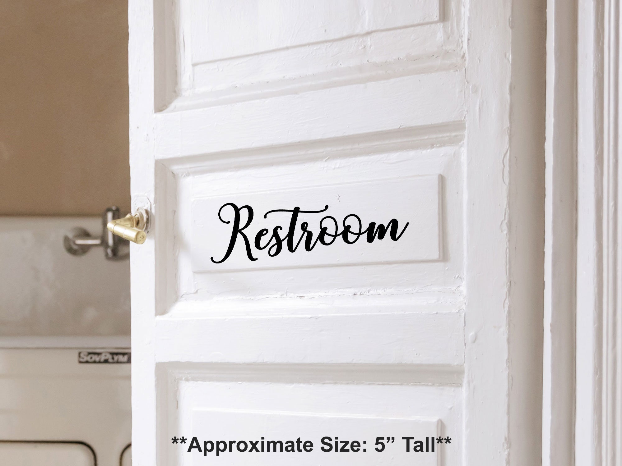 Restroom Door Label Decal / Restroom Label Wall Sticker / - Etsy