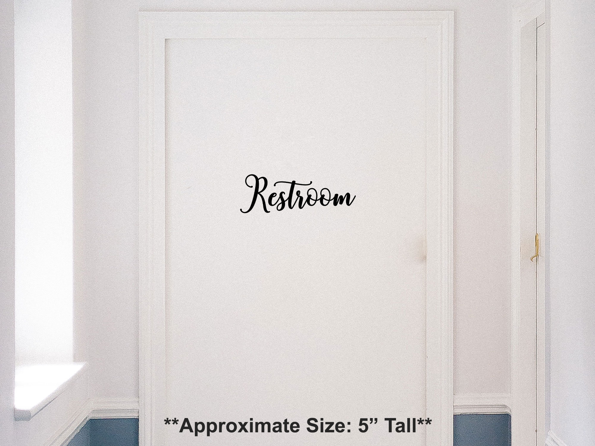 Restroom Door Label Decal / Restroom Label Wall Sticker / - Etsy