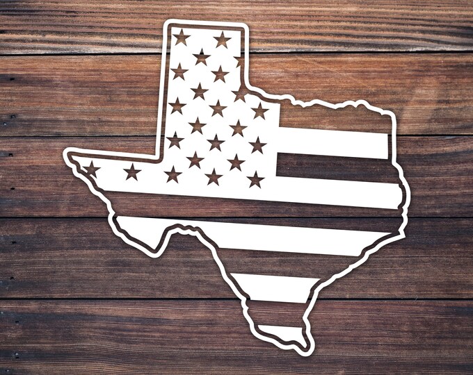 Texas State Decal / Texas American Flag Car Cup Decal / Texas Americana ...