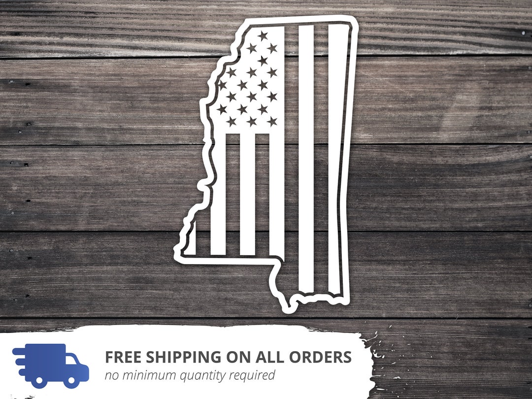 Mississippi American Flag Decal, State Pride Vinyl Sticker - Etsy