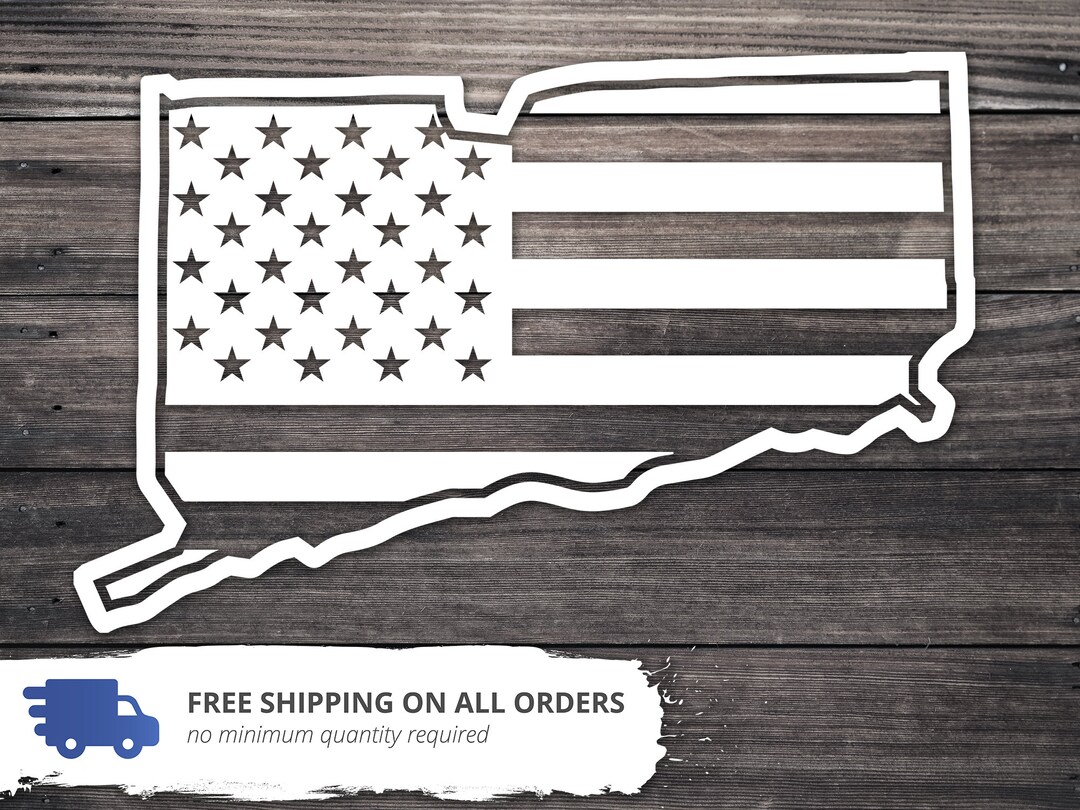 Connecticut State Decal / Connecticut American Flag Car Cup Decal ...