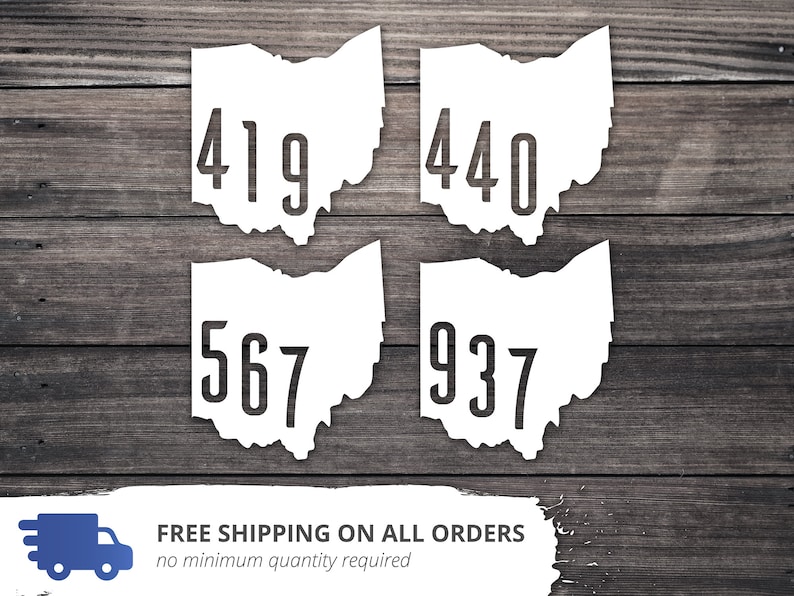 Ohio State Decal / Ohio Area Code Car Decal / Ohio Sticker / | Etsy