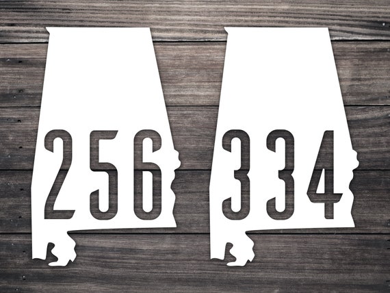 Alabama State Area Code Decal / Montgomery 334 / Birmingham | Etsy
