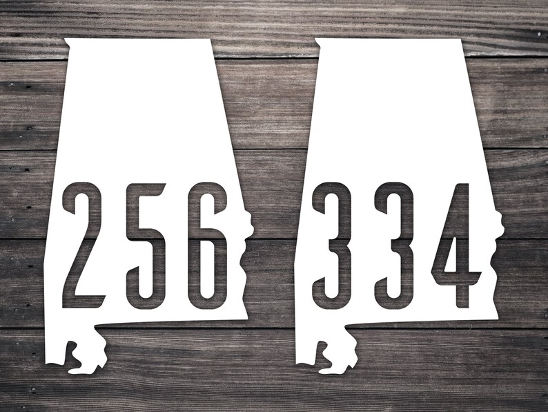 Alabama State Area Code Decal / Montgomery 334 / Birmingham | Etsy