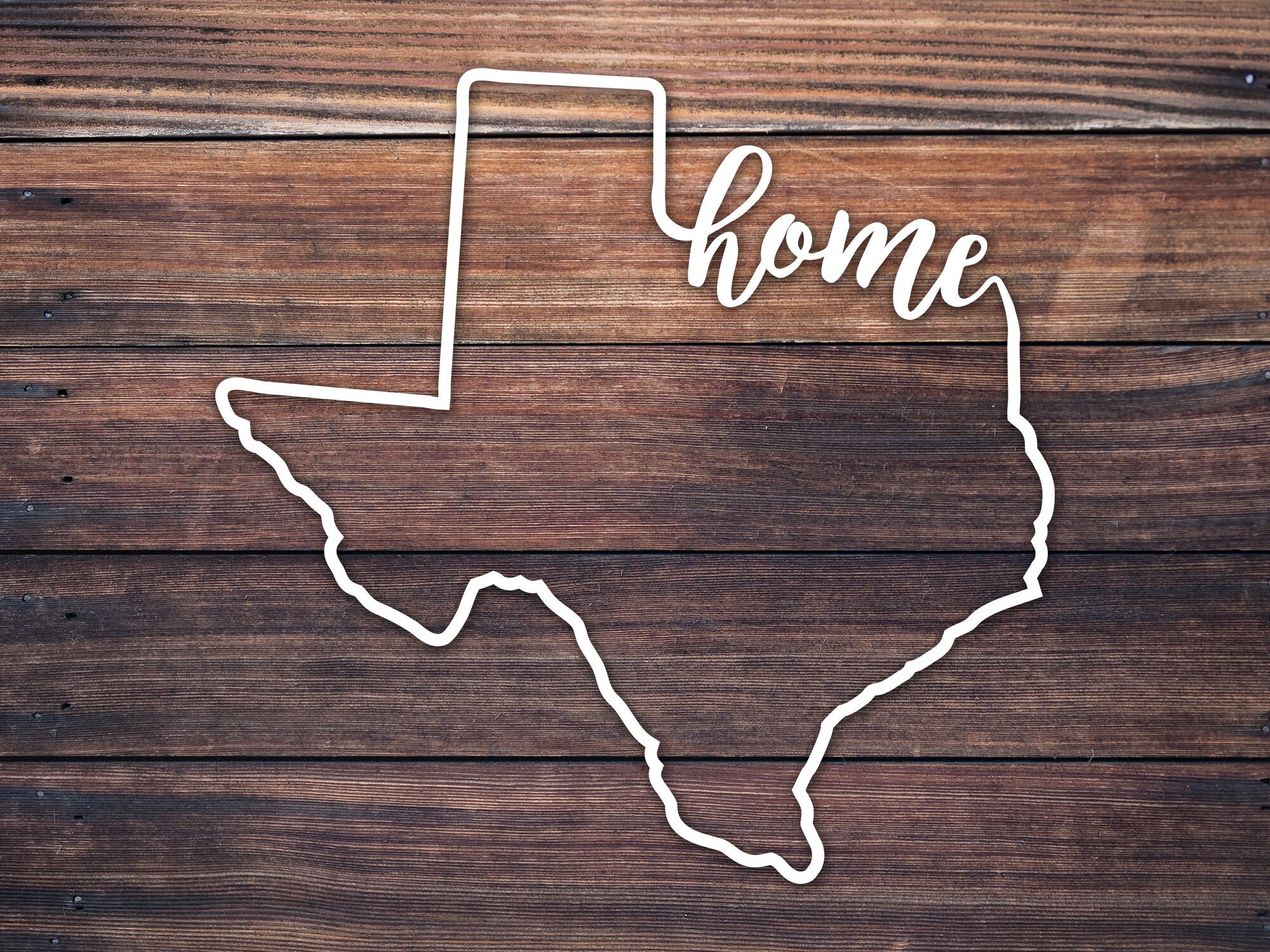 Texas Outline Home Script TX State Car Cup Yeti Decal / Texas - Etsy