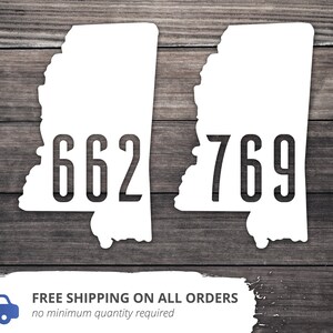 Mississippi State Decal With Area Code - Etsy