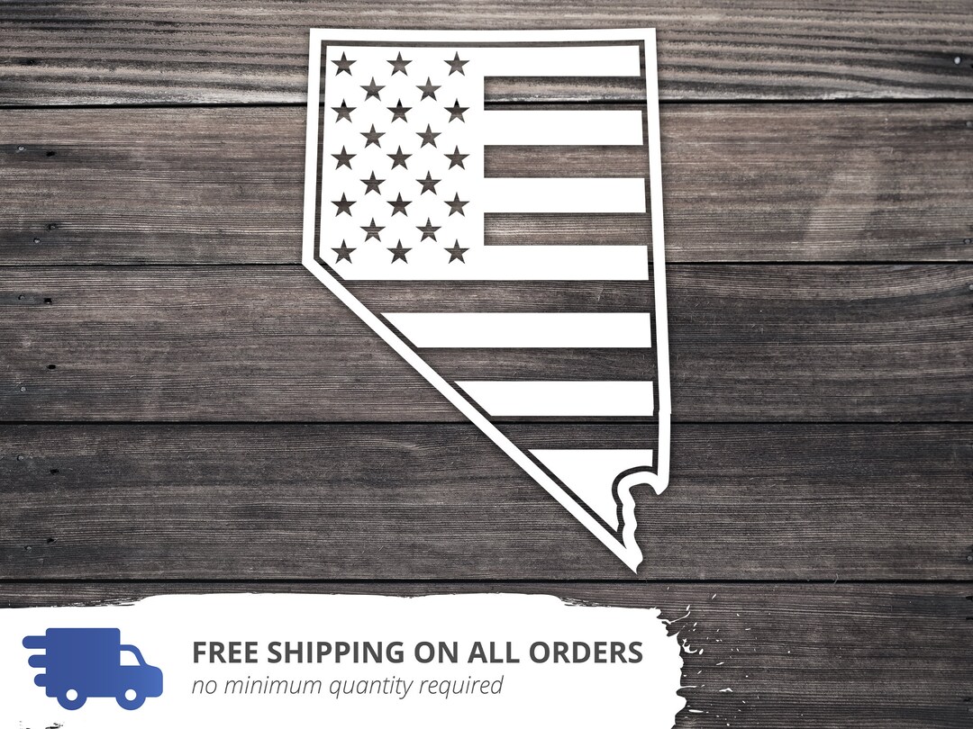 Nevada State Decal / Nevada Sticker / Nevada Decal / American Flag ...
